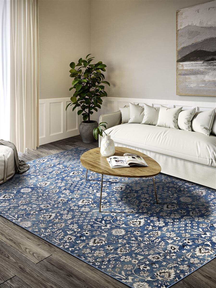 Teppich Blau Kurzflor